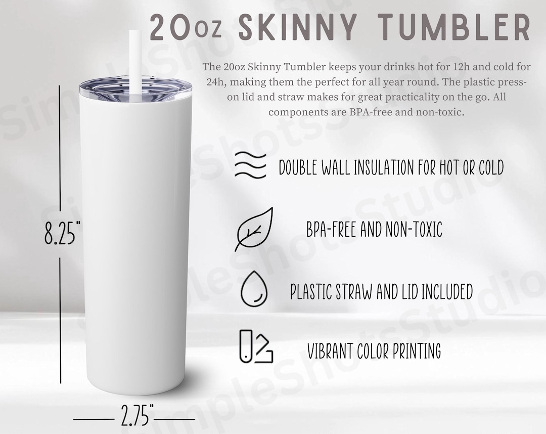 20z Skinny Tumbler Size Chart, Printify 20z Skinny Tumbler Size Chart ...