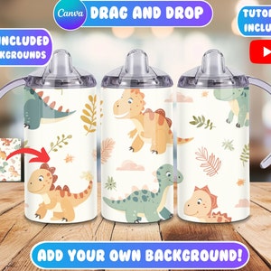Sippy Cup Mockup, Drag and Drop Mockup, 12oz Kids Tumbler, Canva Sippy ...