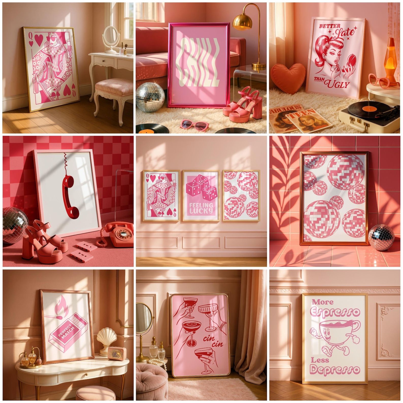 30 Pink Frame Mockup Bundle, PSD Frame Mockups, Photoshop Frame Mockups ...