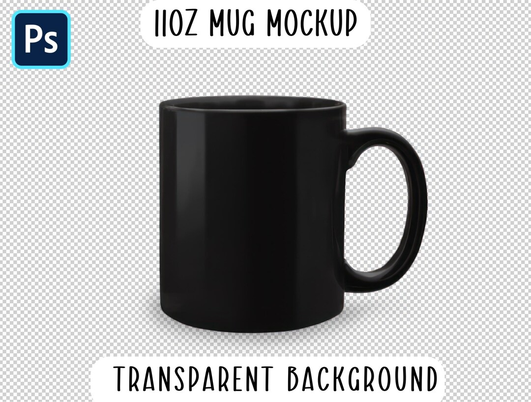 11oz Black Mug Mockup | Black Mug Mockup | PSD Mug Mockup | Add Your ...
