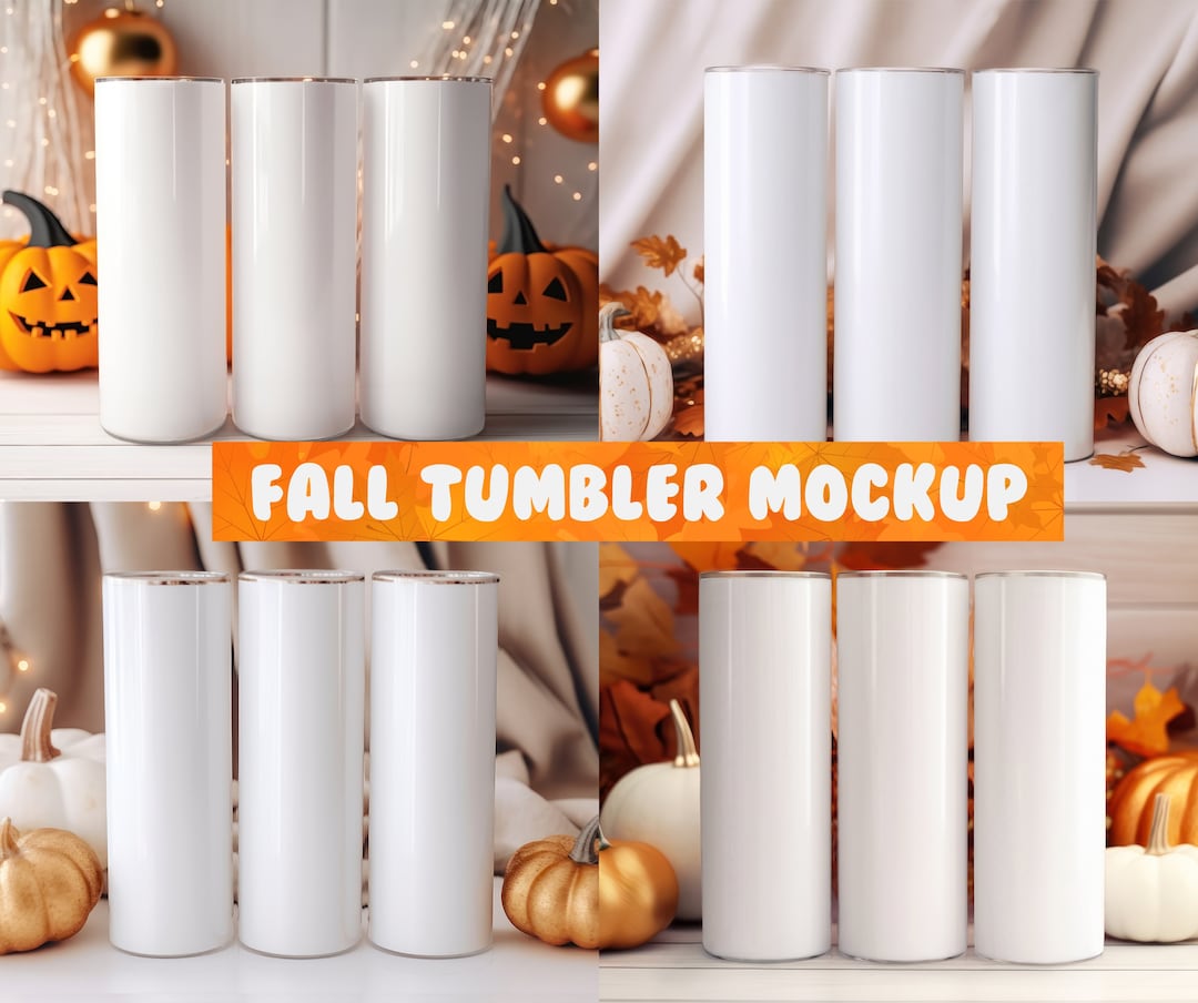 20 Oz Fall Tumbler Mockup Bundle | Halloween Tumbler Mockup | Canva ...