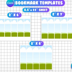 Canva Bookmark Template, 2x6, 2x7, 2x8 Bookmark Templates, Drag and ...