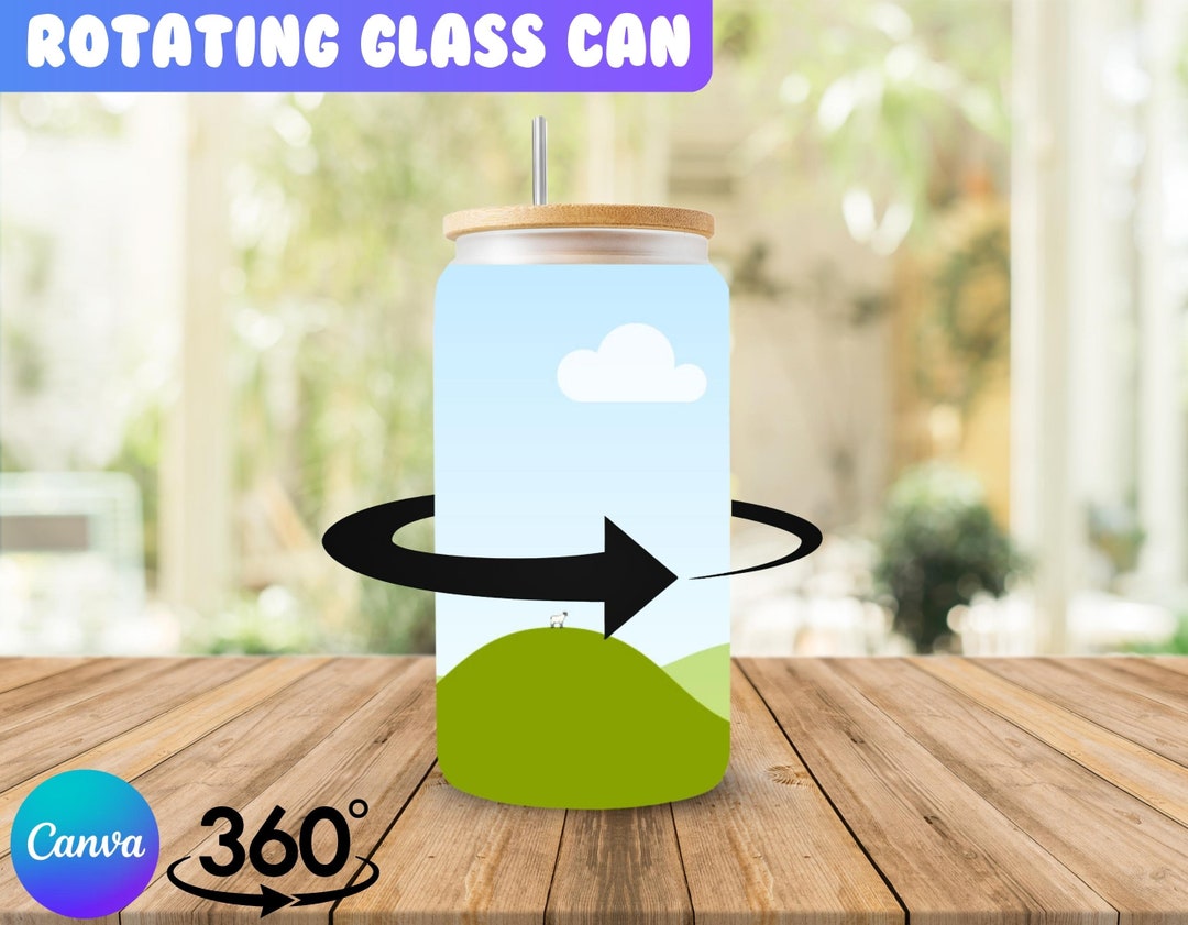 Canva Rotating Glass Can Mockup | Animated Glass Can Mockup | Beer Can ...