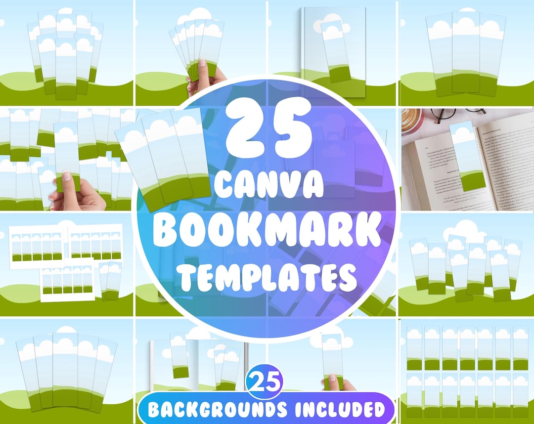 25 Canva Bookmark Templates, Drag and Drop, Bookmark Templates, 2x6 ...