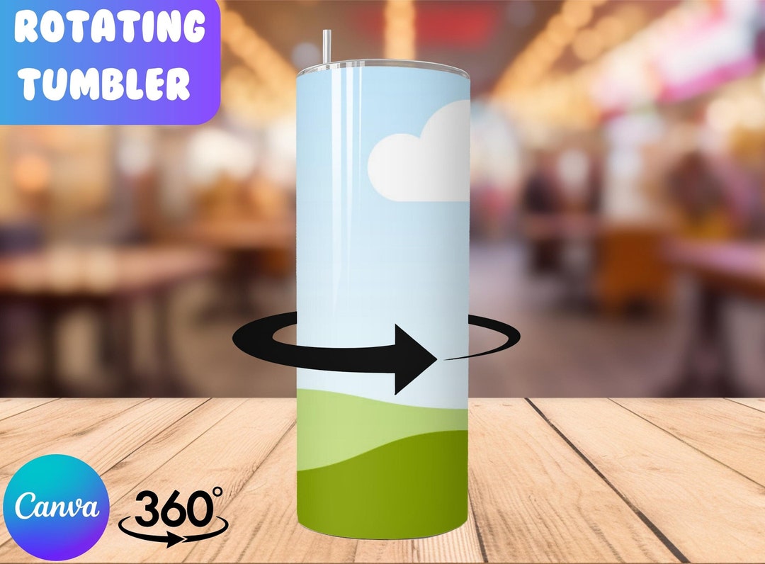 20 Oz Canva Rotating Tumbler Animation Mockup | Drag and Drop Rotating ...