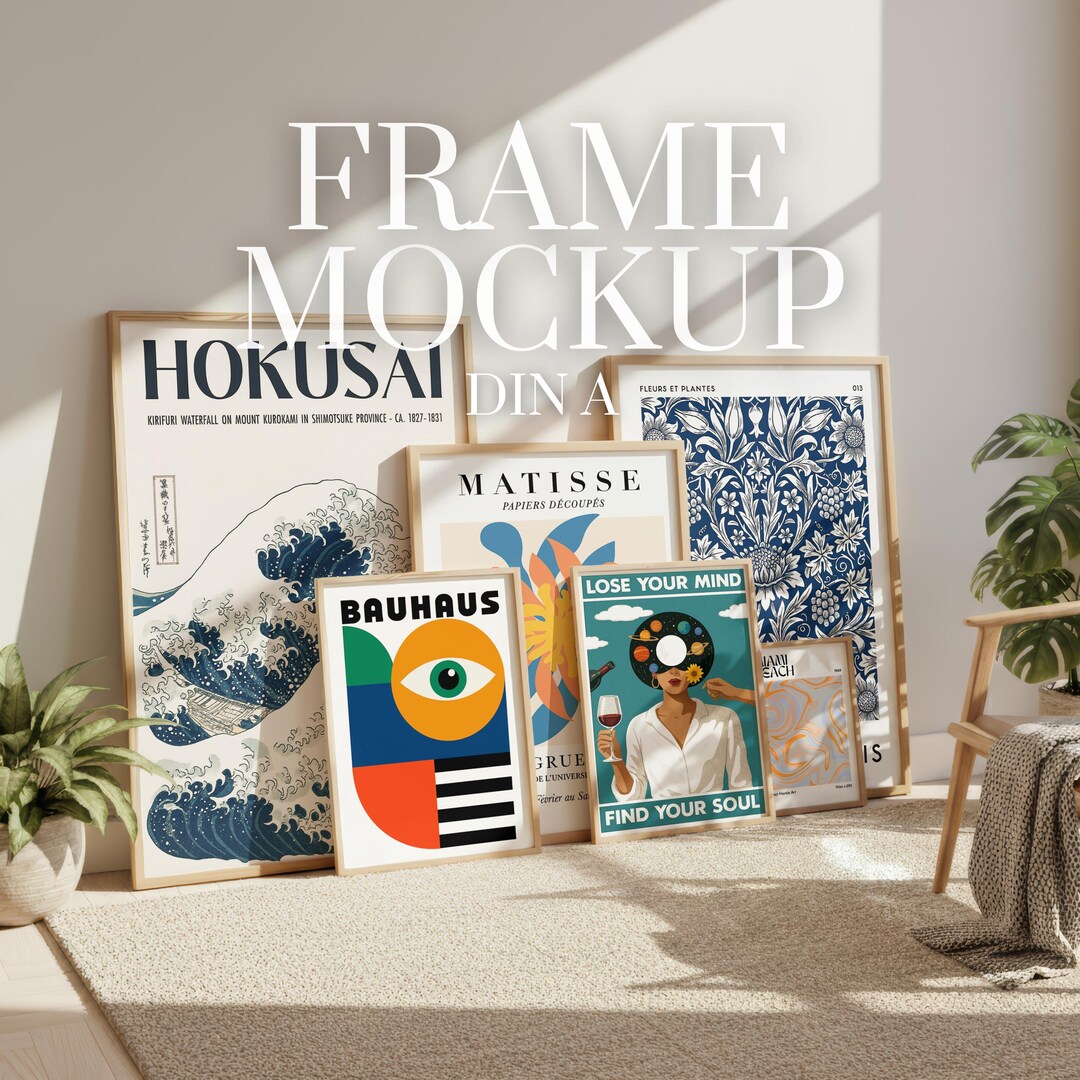 Multiple Frame Mockup: PSD Smart Objects, DIN A Size, 6 Frames - Etsy