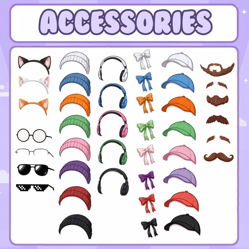 DIY Emote Maker Pack: Custom Twitch Emotes Templates | 50 Bases + Hair ...