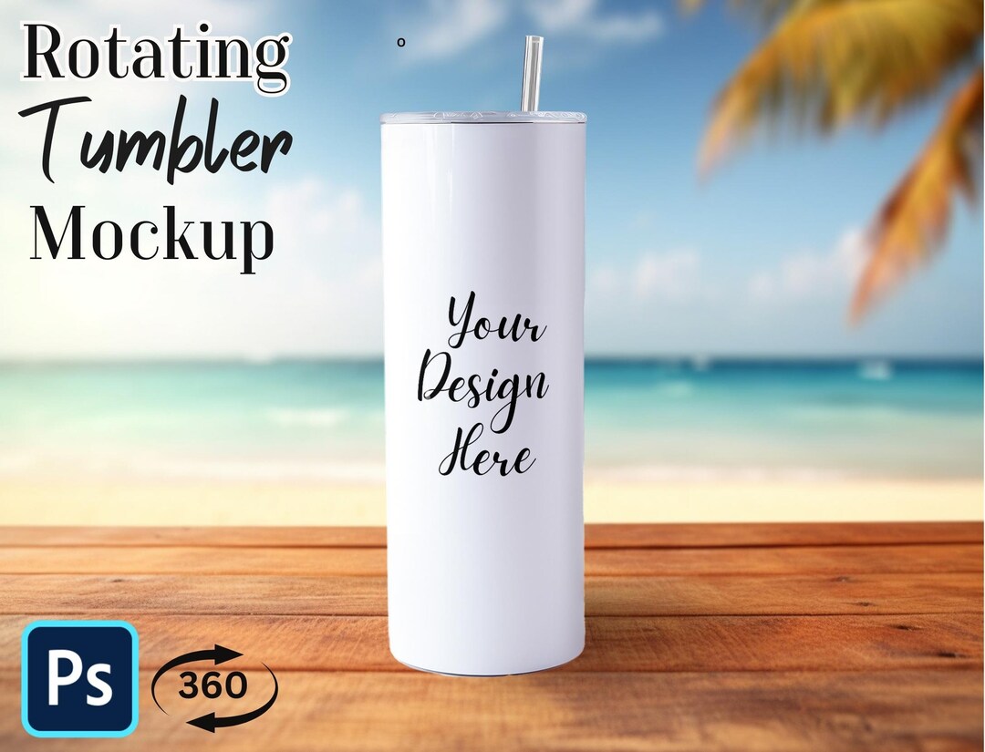 20 Oz Rotating Tumbler Animation Mockup | Spinning Tumbler Mockup ...