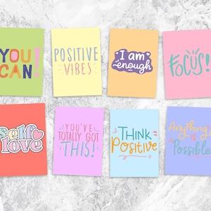Affirmation Cards Canva Mockup, Drag and Drop Template, Editable Canva ...