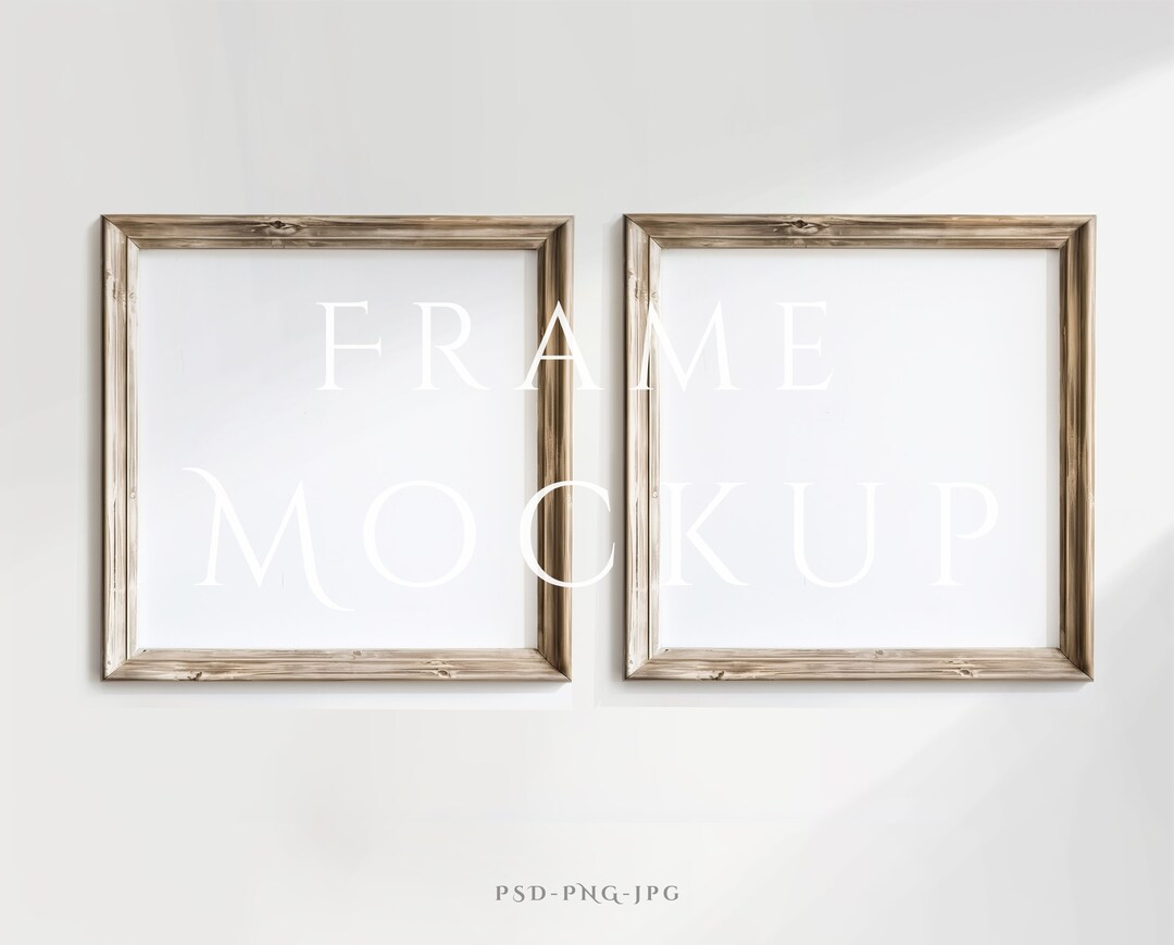 2 Frame Mockup 1:1 | Square Frame Mockup | Rustic Frame Mockup ...
