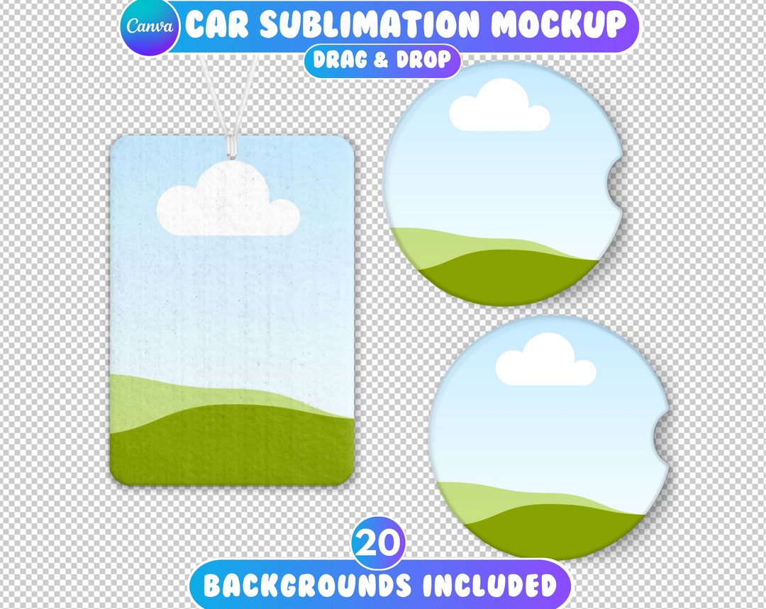Canva Car Sublimation Template, Car Sublimation Mockup, Air Freshener ...