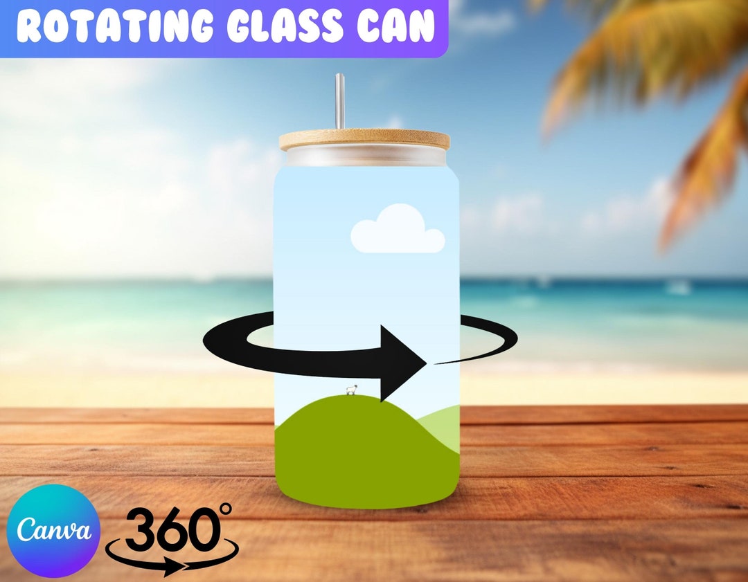 Canva Rotating Glass Can Mockup | Animated Glass Can Mockup | Beer Can ...