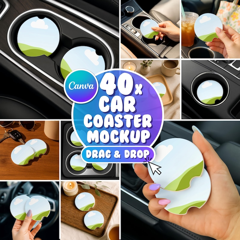 Ceramic Boho Car Coasters - Etsy
