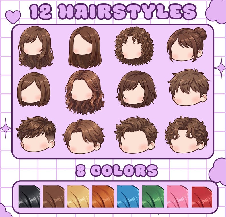 DIY Emote Kit: 60 Emotes With Hair, Eyes, Mouth, Accessories Included ...