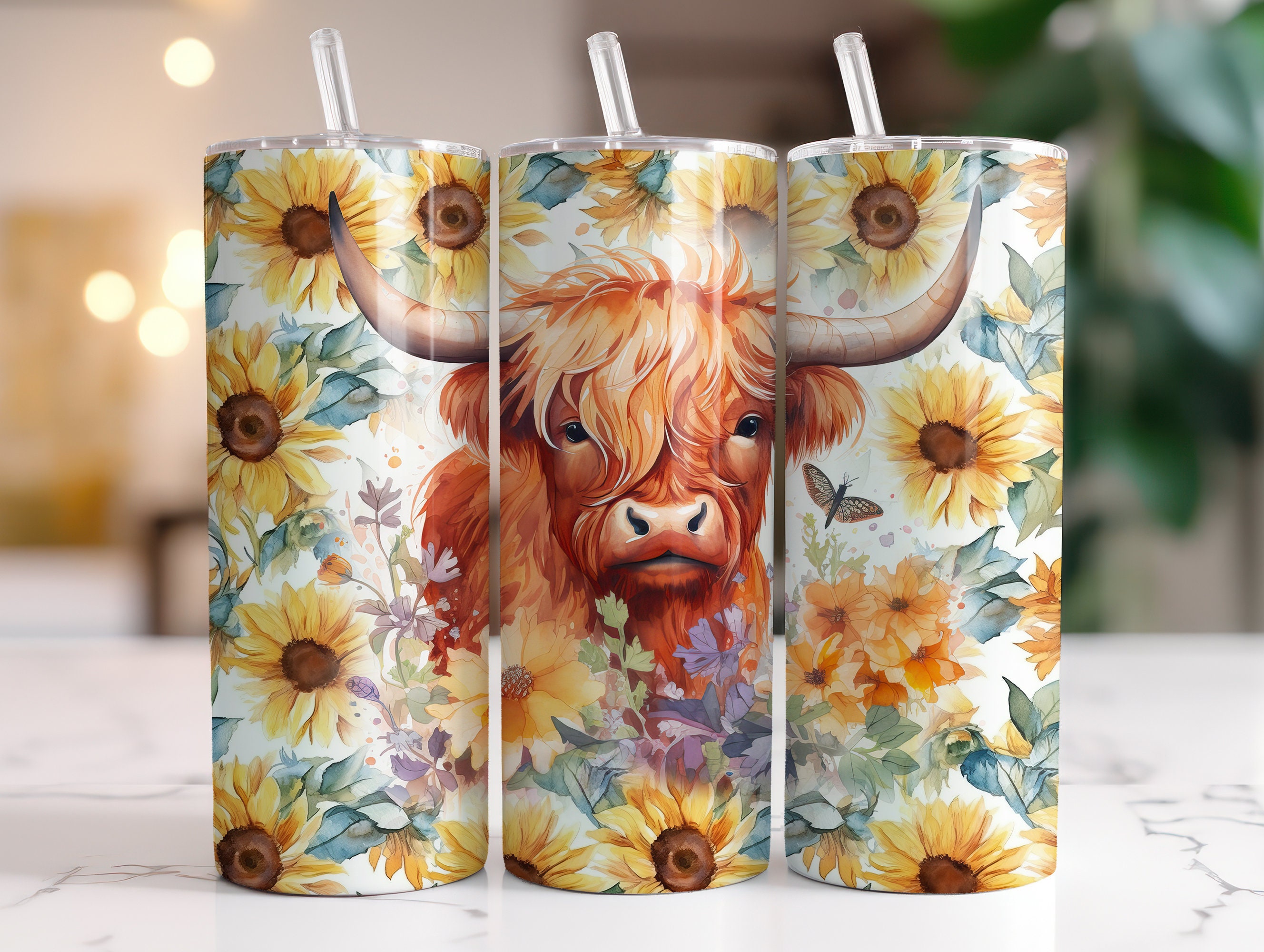 20 Oz Skinny Tumbler Full Wrap Mockup | Canva Tumbler Mockup Png | 3 ...