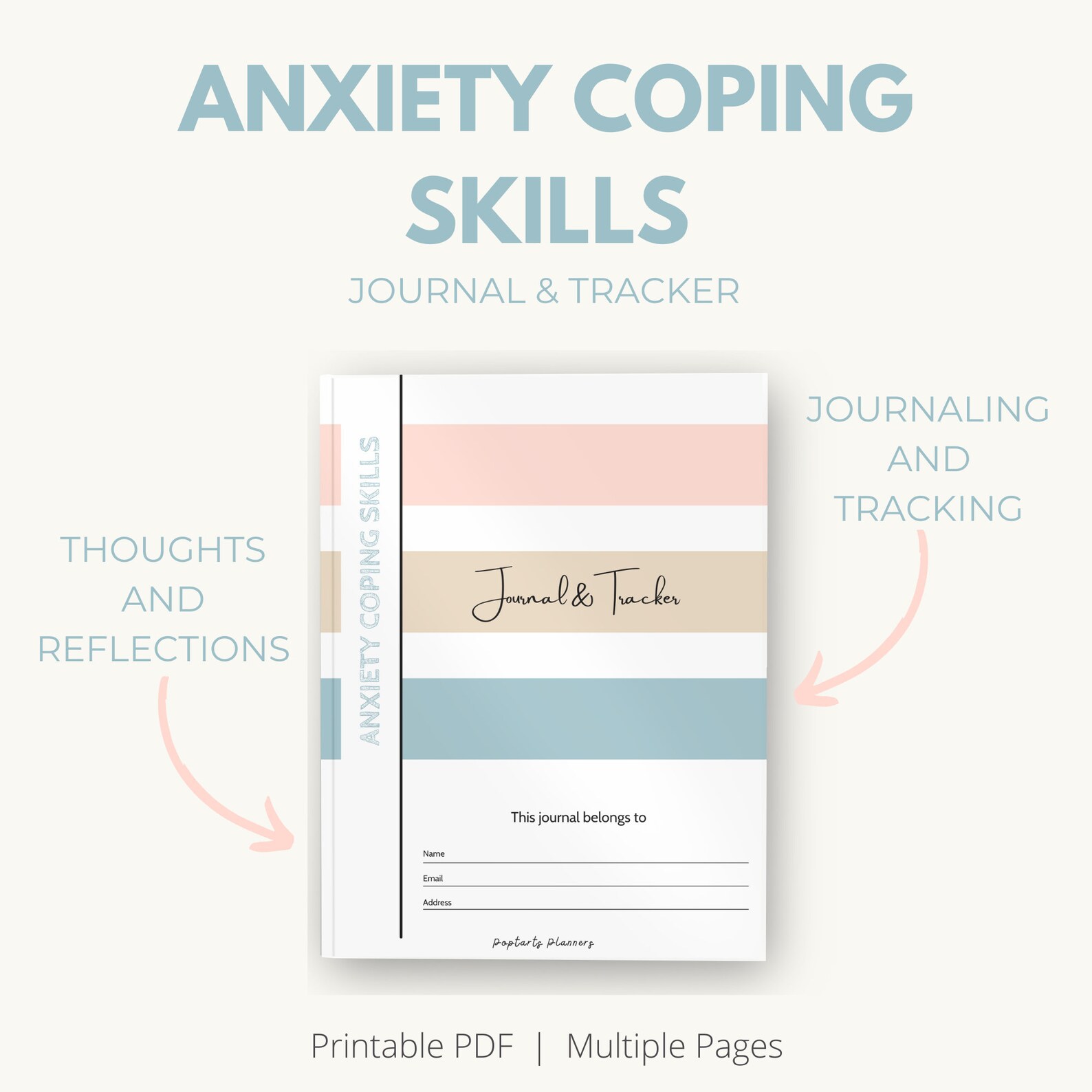 Coping Skills Therapy Worksheet, Anxiety Relief, Anxiety Journal ...