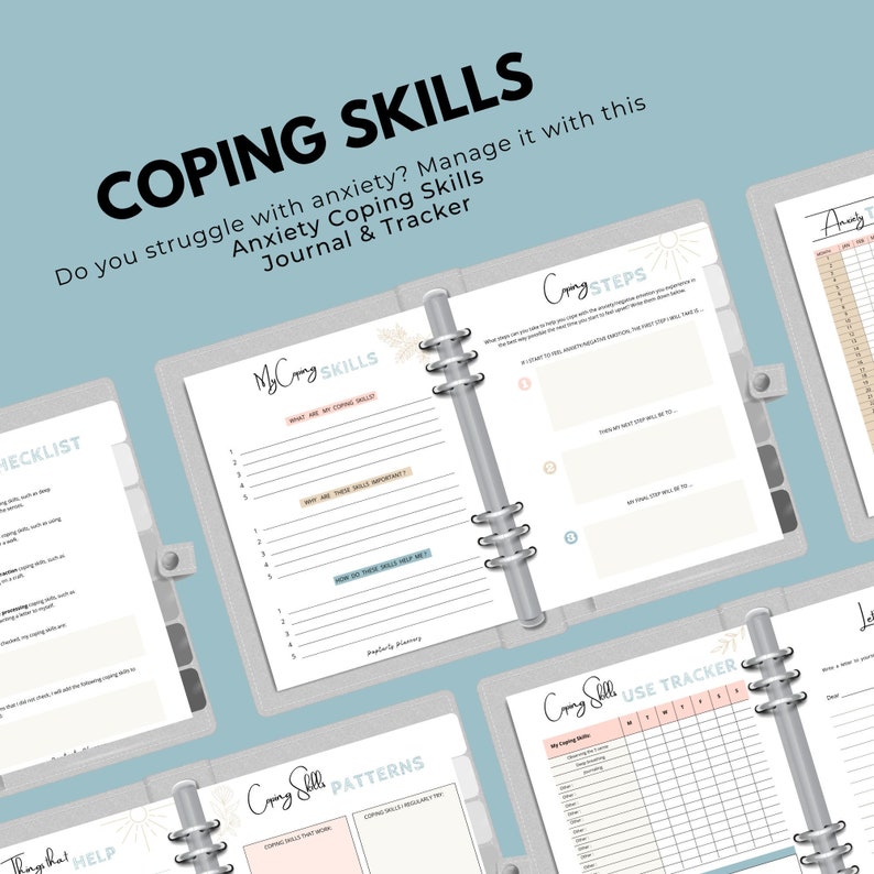 Coping Skills Therapy Worksheet, Anxiety Relief, Anxiety Journal ...