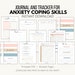 Coping Skills Therapy Worksheet, Anxiety Relief, Anxiety Journal ...