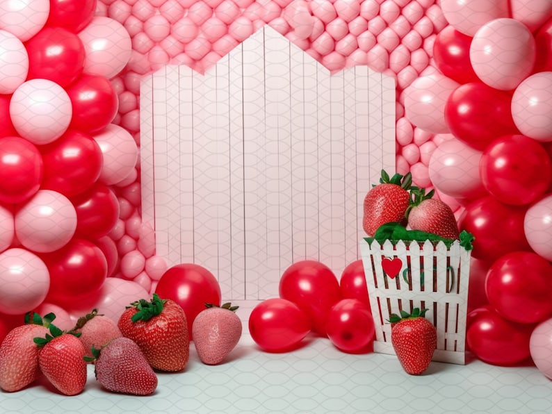 Strawberry Backdrop, Strawberry Theme Cake Smash Backdrop,digital ... Strawberry Backdrop, Strawberry Theme Cake Smash Backdrop,digital ...