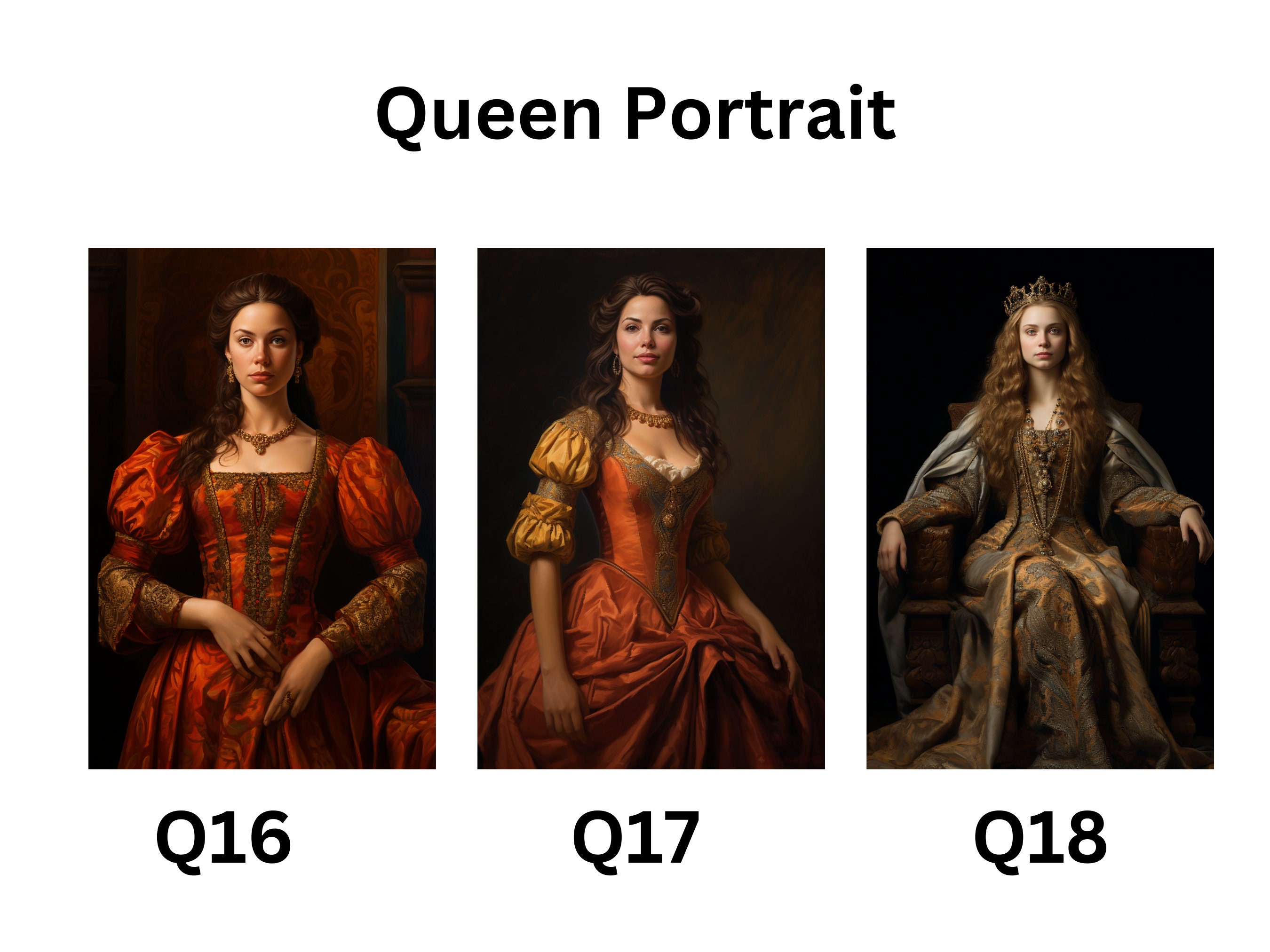 Custom Woman Royal Renaissance Portrait From Photo, Customized Face ...