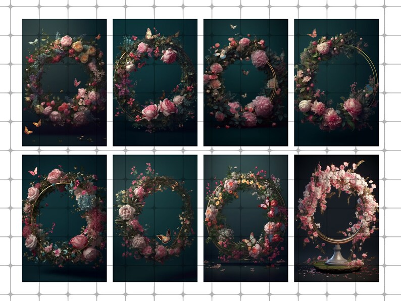 20 Floral Ring Backdrop Overlays Maternity Overlays for Photoshop, Ring ...