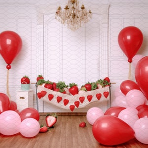 Strawberry Backdrop, Strawberry Theme Cake Smash Backdrop,digital ...