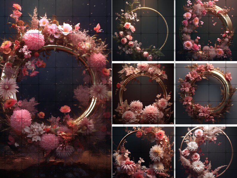 20 Floral Ring Backdrop Overlays Maternity Overlays for Photoshop, Ring ...