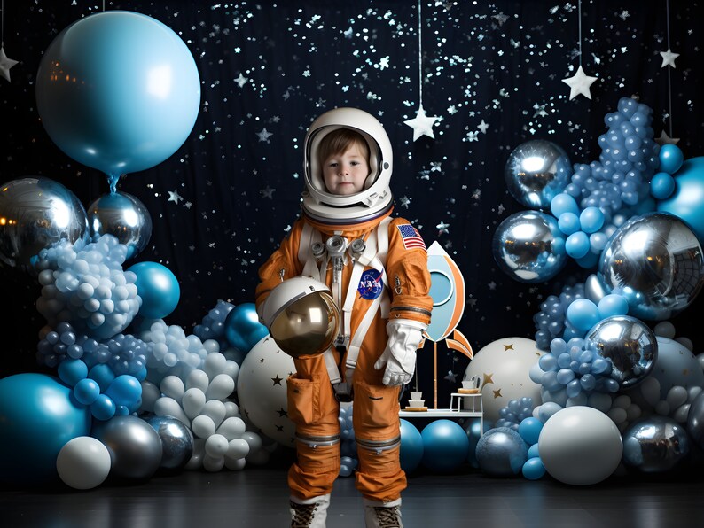 20 Digital Space Backdrop, Outer Space Theme Cake Smash Backdrop ...