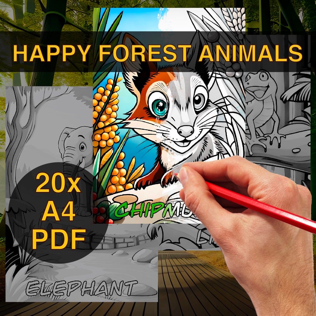 Children Coloring Pages to Learn Animals, Printable PDF - Etsy