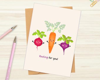 Good Luck Card | Rooting for You | Vegetables - Etsy UK