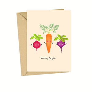 Rooting for You Good Luck Card Congratulations Card A6 Vegetable Card ...