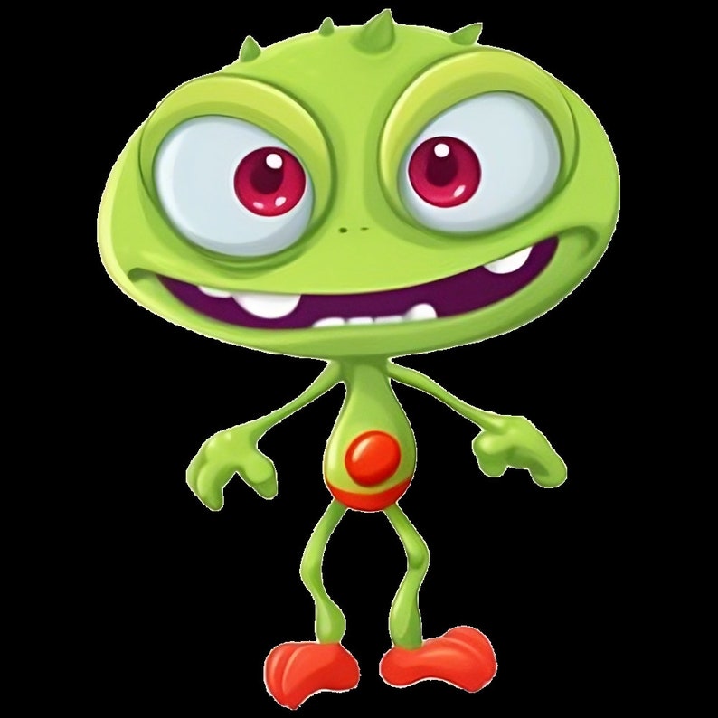 Alien Clipart Cartoon Aliens Digital Clipart for Commercial - Etsy