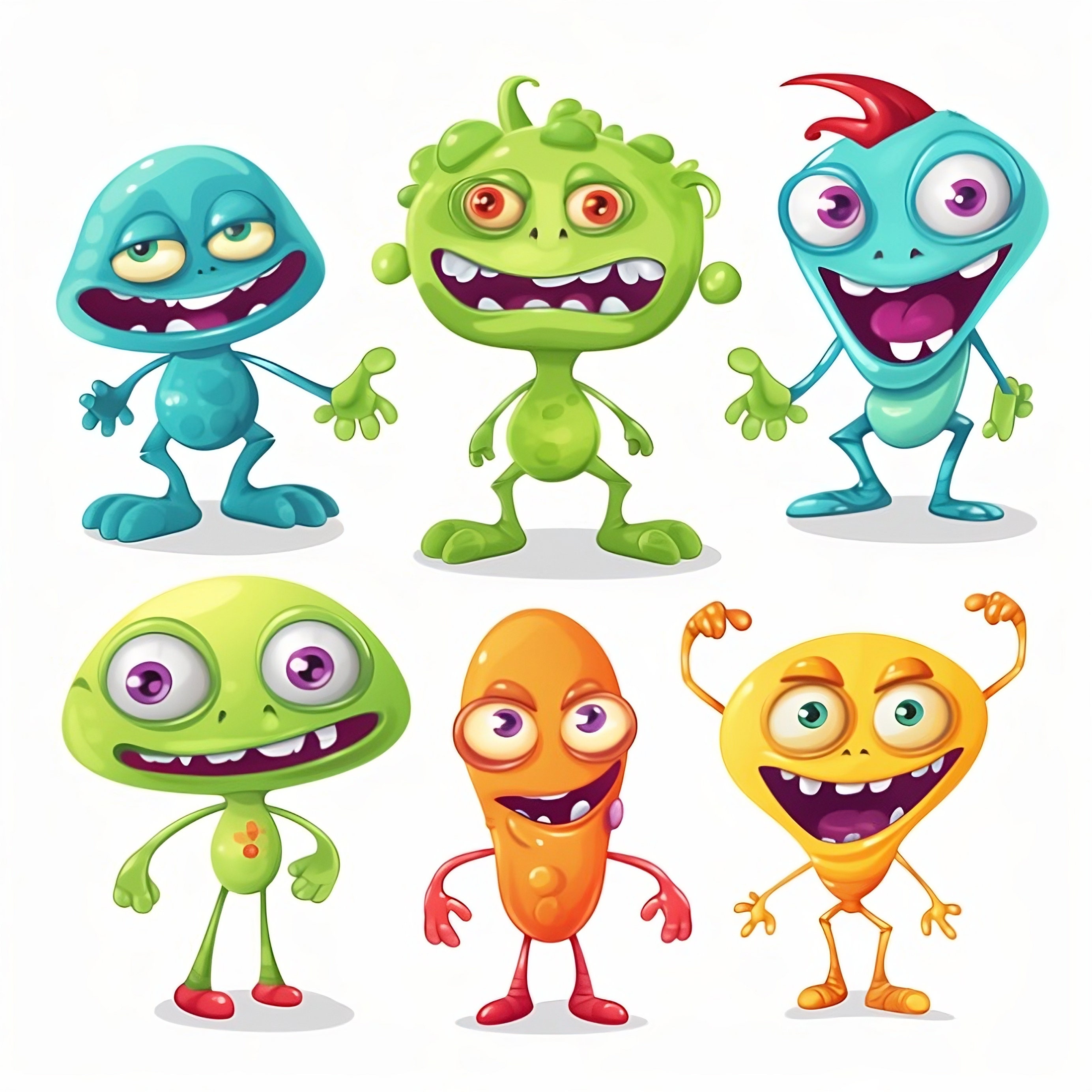 Alien Clipart Cartoon Aliens Digital Clipart for Commercial - Etsy