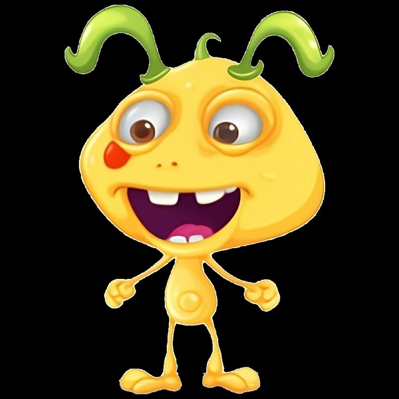 Alien Clipart Cartoon Aliens Digital Clipart for Commercial - Etsy