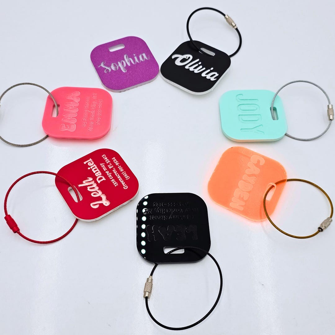 Bag Tags for Kids Name Label, Backpack Name Tags, ID Tags, Personalized ...