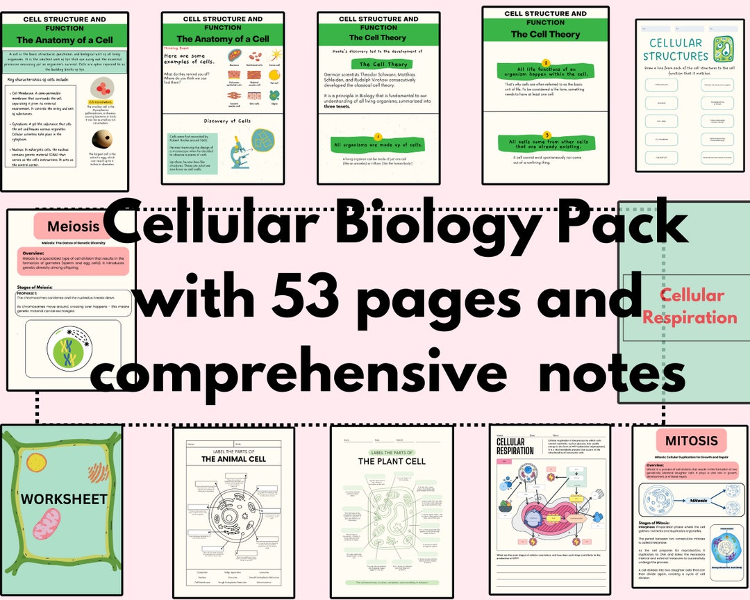 Biology Note Set 53 Pages Biology Cell Structure Note Photosynthesis ...