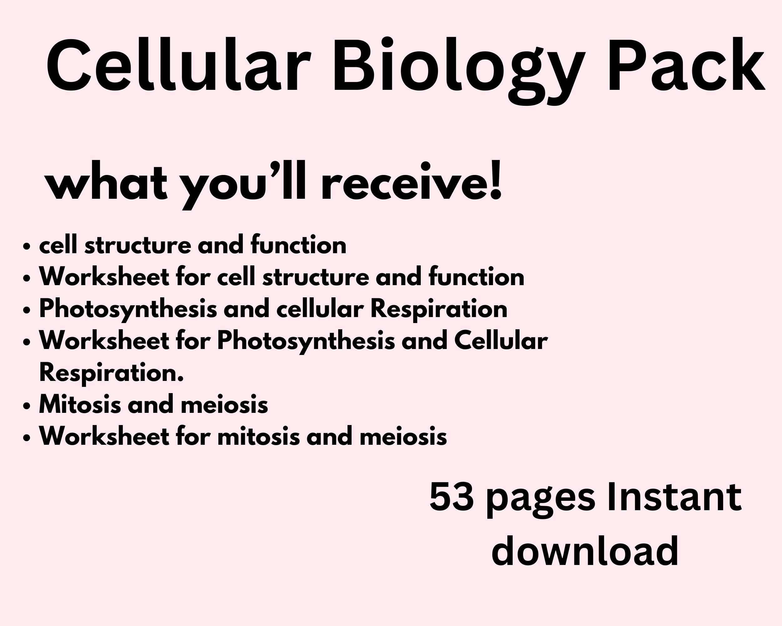 Biology Note Set 53 Pages Biology Cell Structure Note Photosynthesis ...