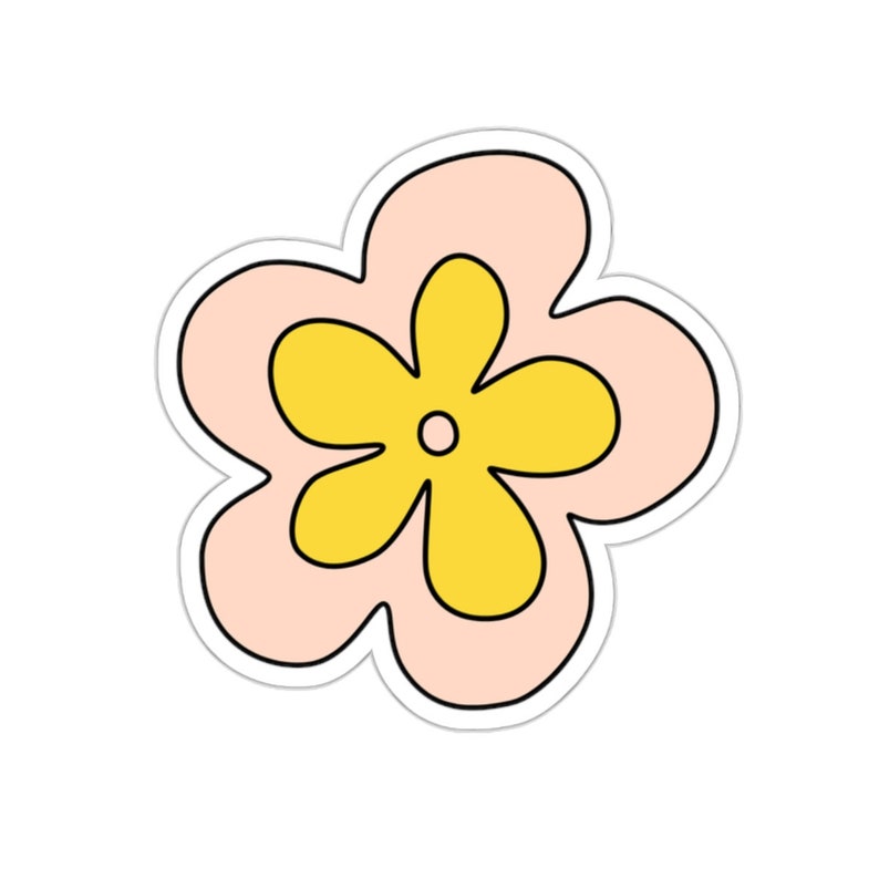 Retro Flower Power Sticker - Etsy