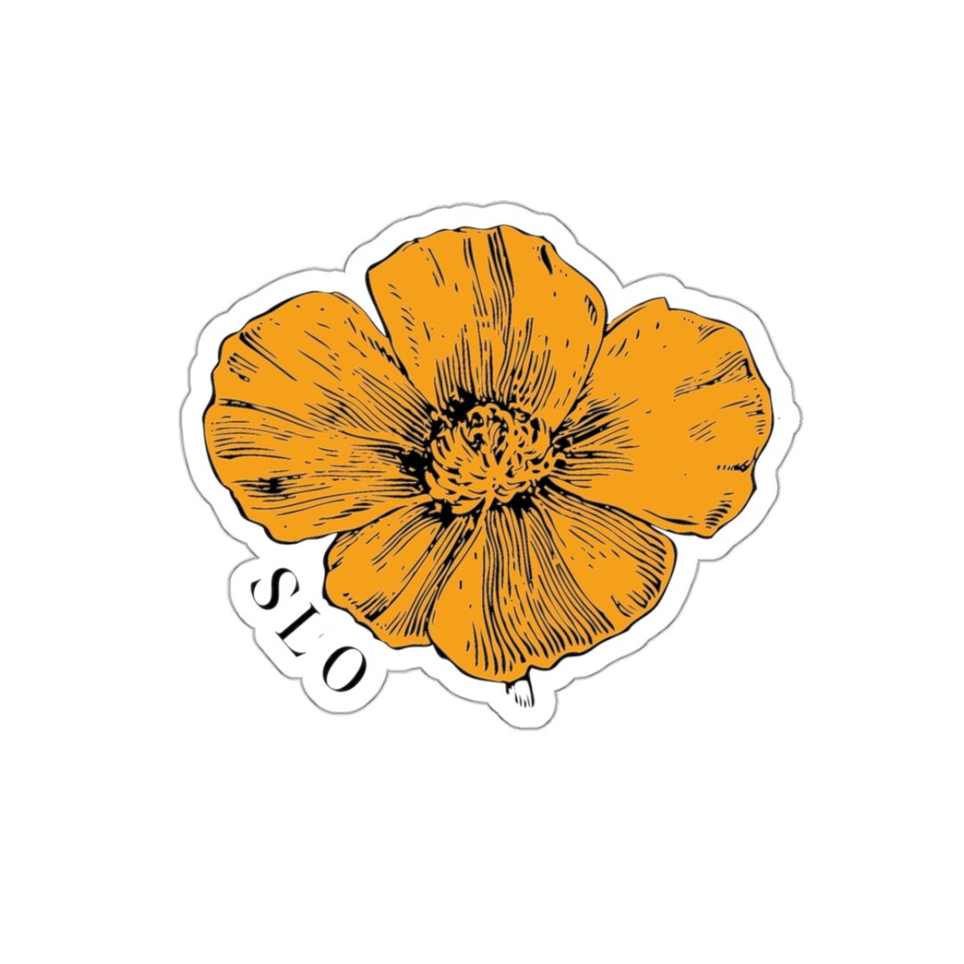 San Luis Obispo Poppy Sticker - SLO Sticker - Etsy