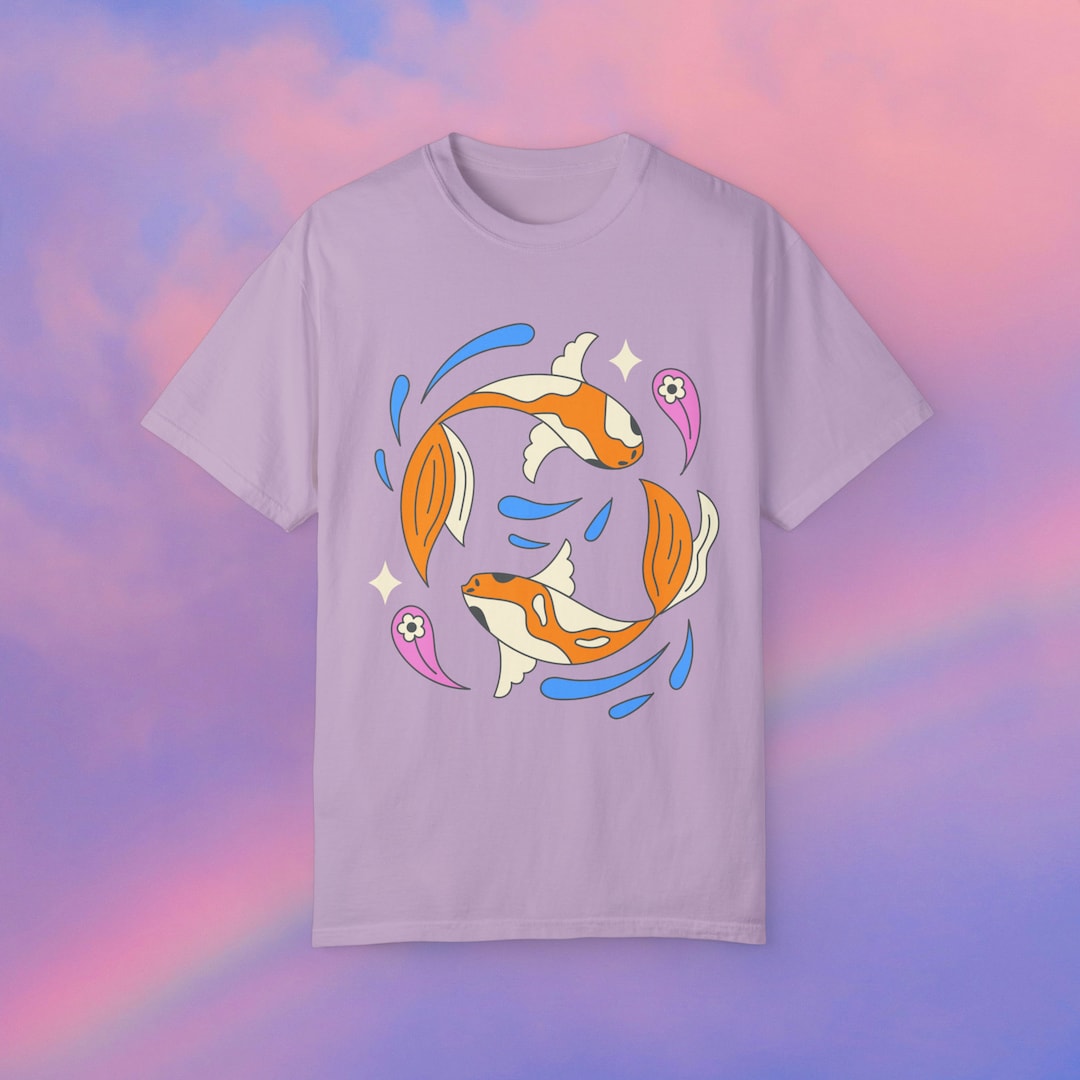 Koi Fish Garment-dyed T-shirt - Etsy