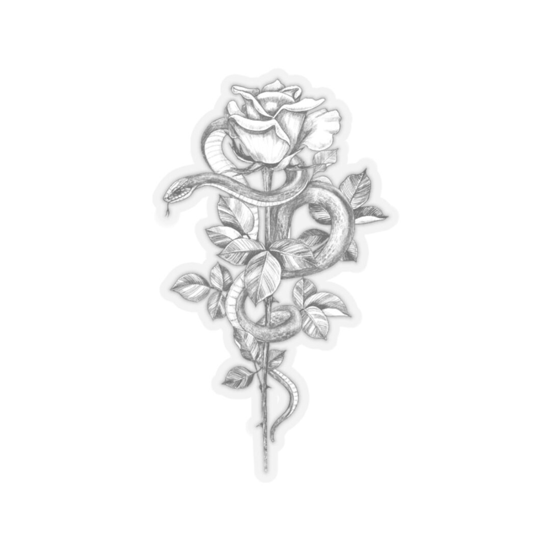Classic Rose and Snake Stickers - Etsy