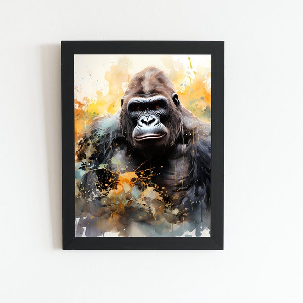 Gorilla Splash Art - Etsy