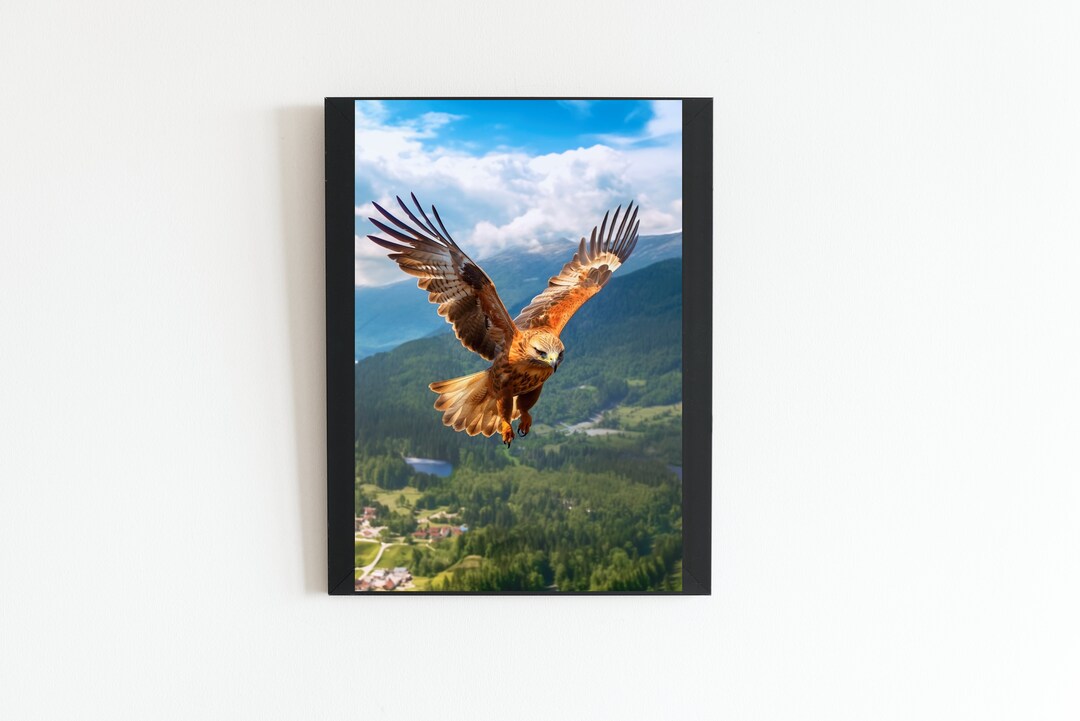 Hawk Digital Art, Animal Poster, Kitchen Wall Art, Animal Wall Art ...