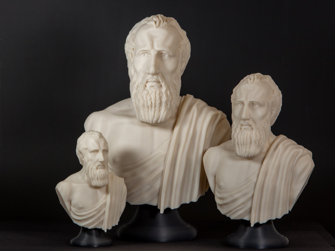 Zeno of Citium Stoic Philosopher 3d-printed Bust, Book Shelf Decor ...