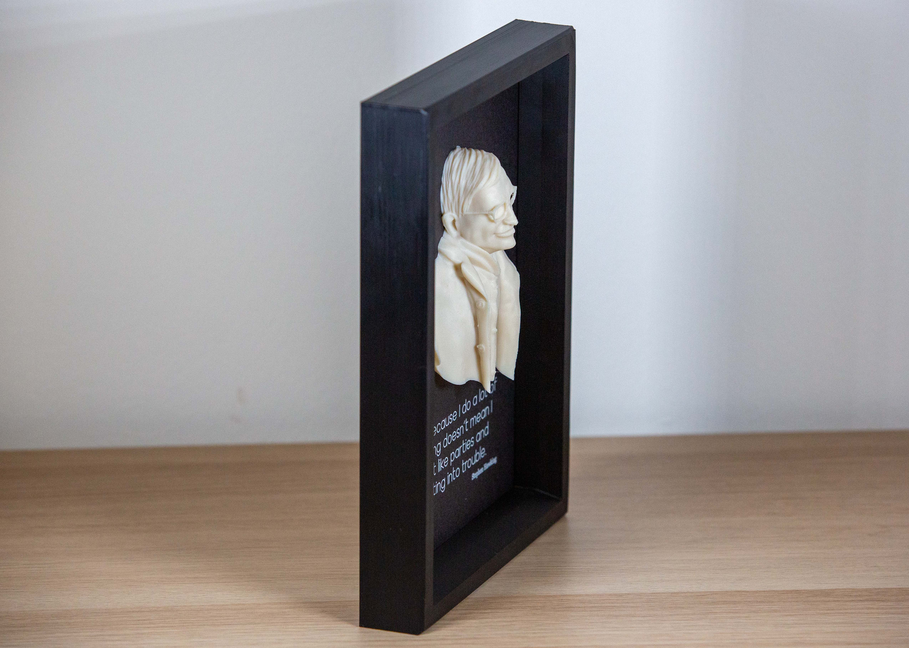 Stephen Hawking 3D Printed Photo Frame With Bust and Personalized Quote ...