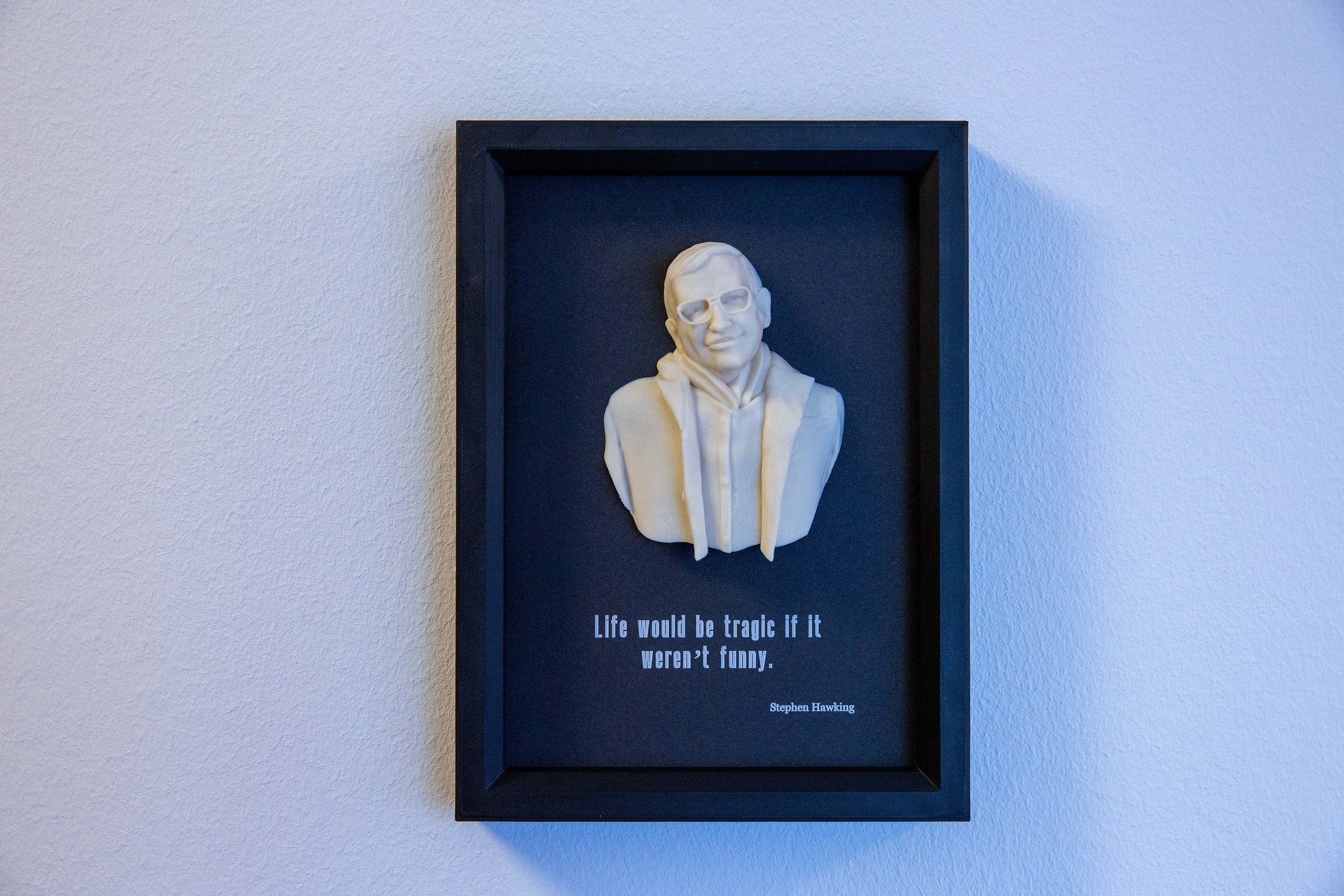 Stephen Hawking 3D Printed Photo Frame With Bust and Personalized Quote ...