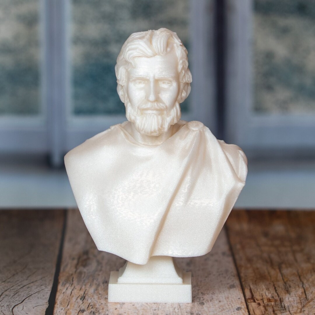 Inspiring Classic Stoic Philosopher Bust of Epictetus in White Sparkle ...