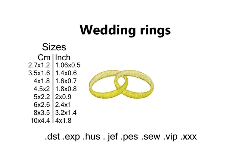 Wedding Rings - Machine Embroidery Design - Etsy
