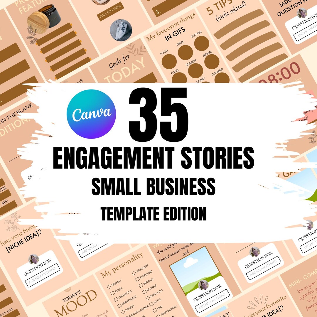 Pack Of35 Brown Pastel Instagram Engagement Stories Templates for ...