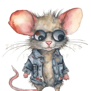 Mouse Punk Clipart 14 High Quality Pngs Digital Download Stickers, Card ...